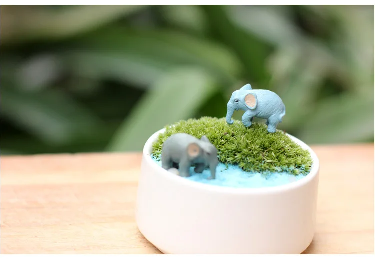 Mini Garden Miniature Elephant Model Artificial Animal Dollhouse ...