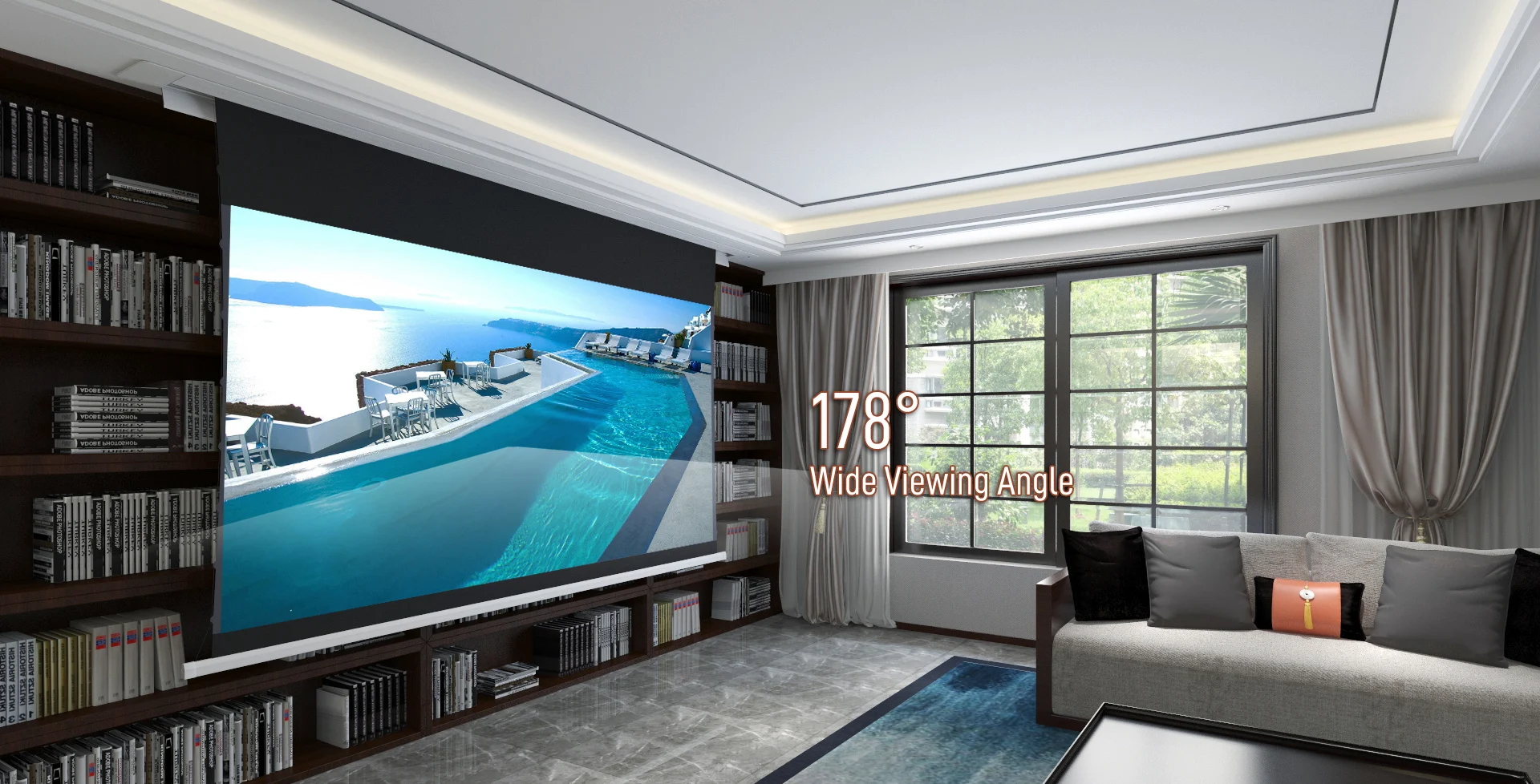 Screen Pro 92-150 Inch Ceiling Recessed Projector Screen Motorized ...