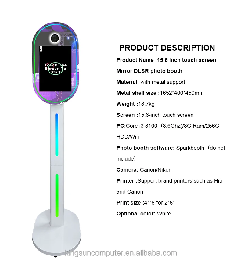 15.6 Inch Touch Screen DSLR Photo Booth - Perfect for Events