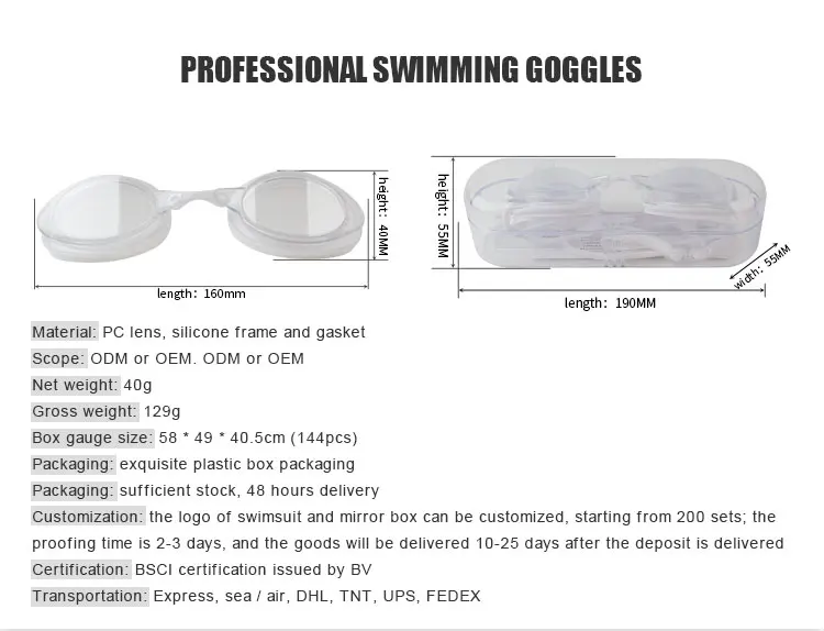 Professional Racing Customized logo Swimming Goggles No Leaking Anti ...