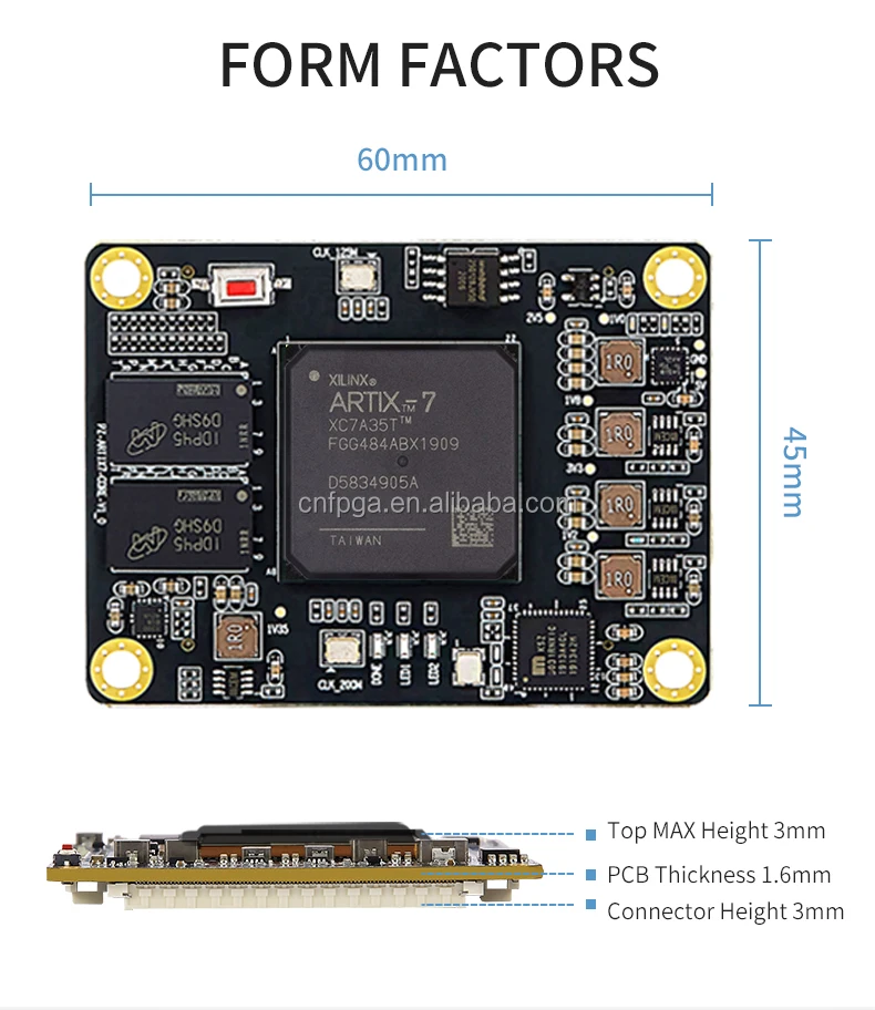 FPGA Core Board fpga starter board Puzhi PZ-A735T-SOM SOM with Fan ...