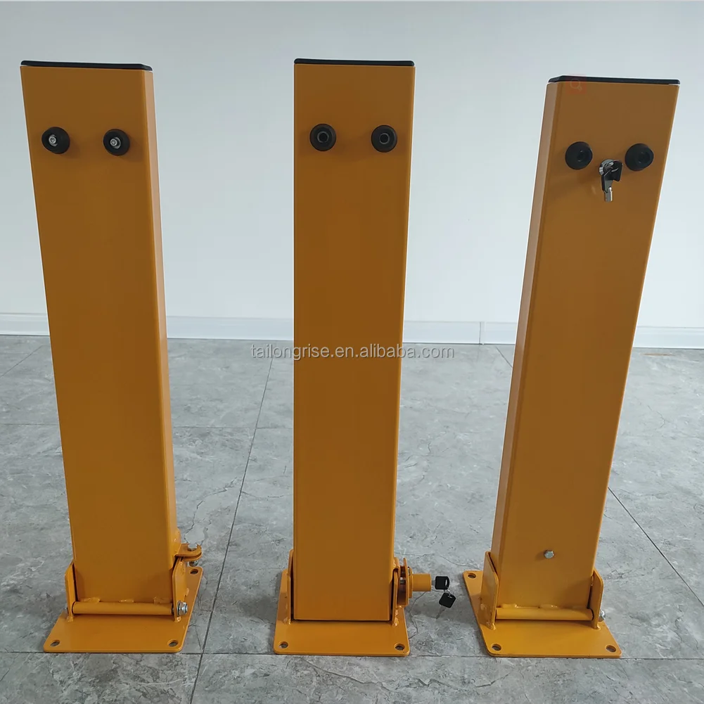 Folding Steel Bollard Post Lockable Manual Fold Down Safety Warning ...