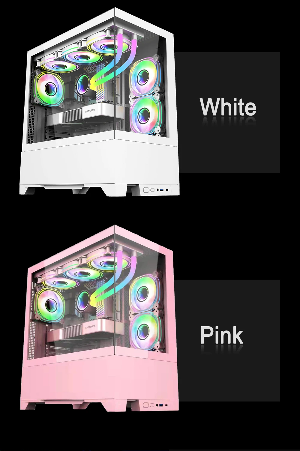 Xyzcase 245-2 Itx Atx Custom Logo Desktop 420mm Water Cooling Glass Pc ...