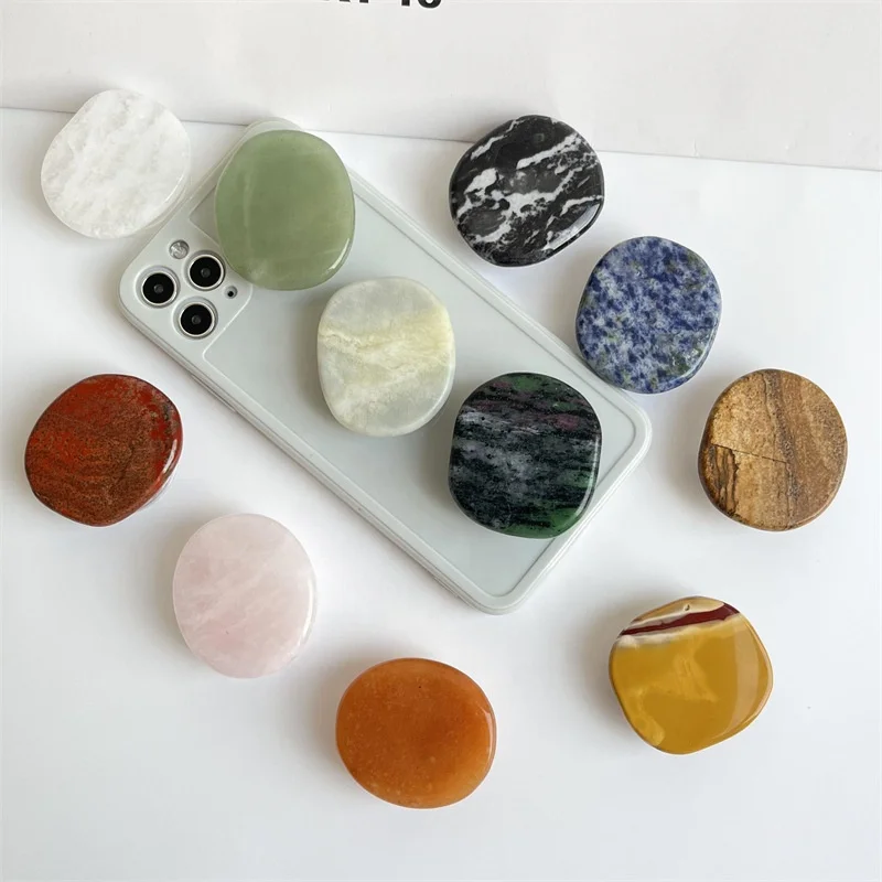 Natural Handmade Crystal Stone Grip Holder Phone Stand With Custom Logo ...
