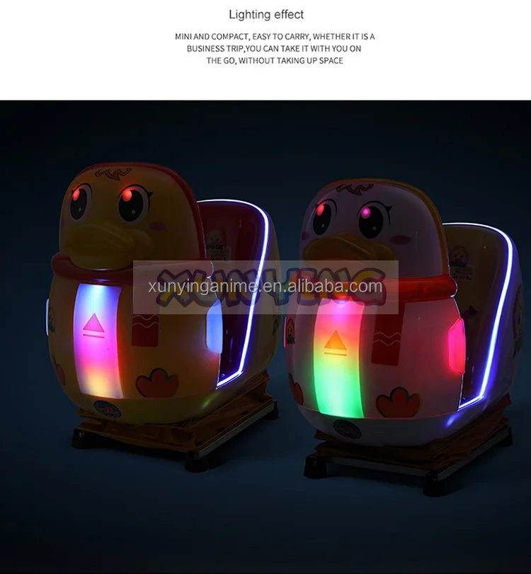 Amusement Plastic Kiddie Rides Machine Yellow Duck Rocking Machine For ...