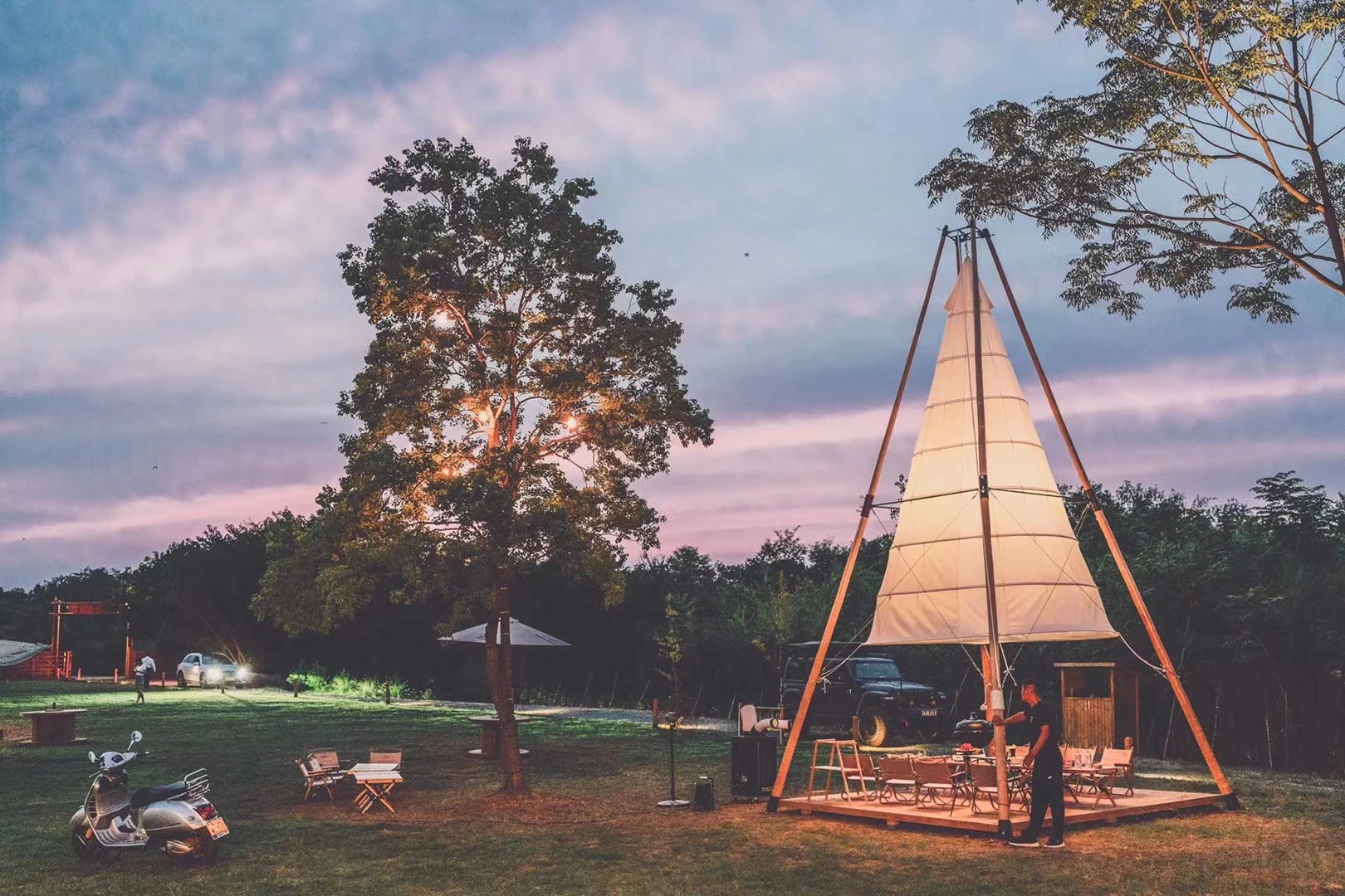 Outdoor Tipi Tent for Party - 8M Bamboo Poles & Eco-friendly