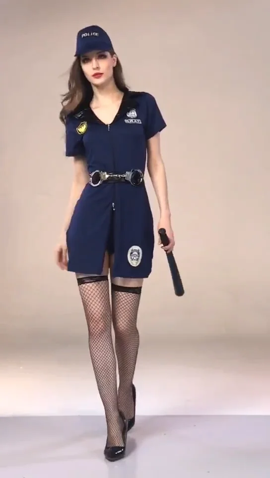 Sexy Cop Officer Outfit Uniform Woman Costume Suit For Adult Women ...