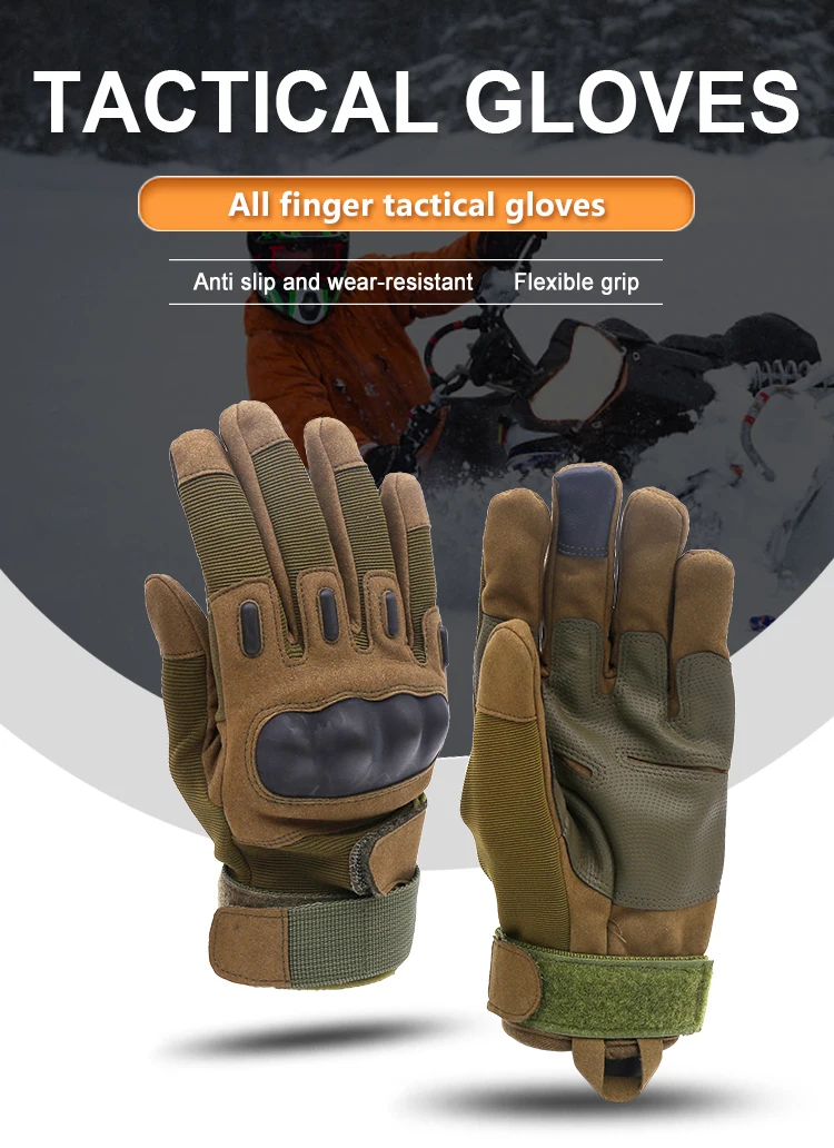 Camouflage Tactical Gear Full Finger Outdoor Sports Gloves Combat Green ...