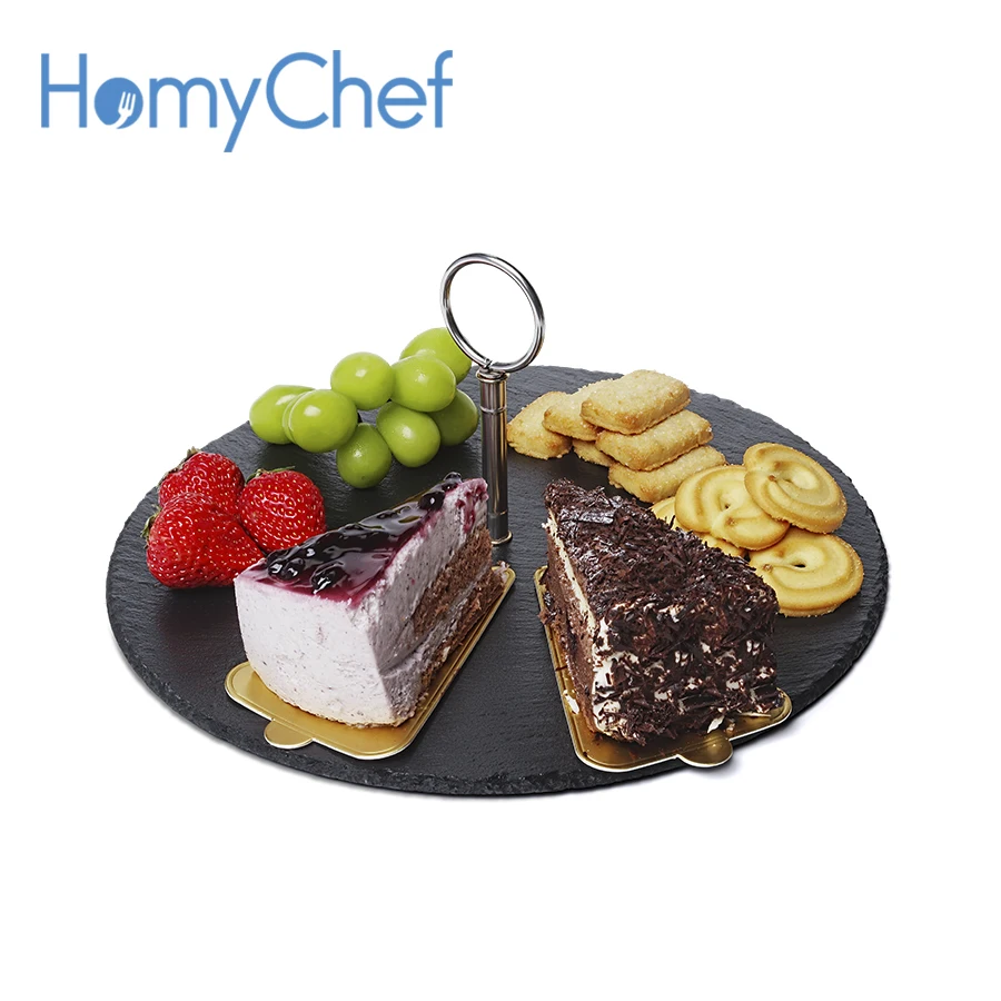 Slate Serving Tray With Stainless Steel Handles,Gourmet Board For ...