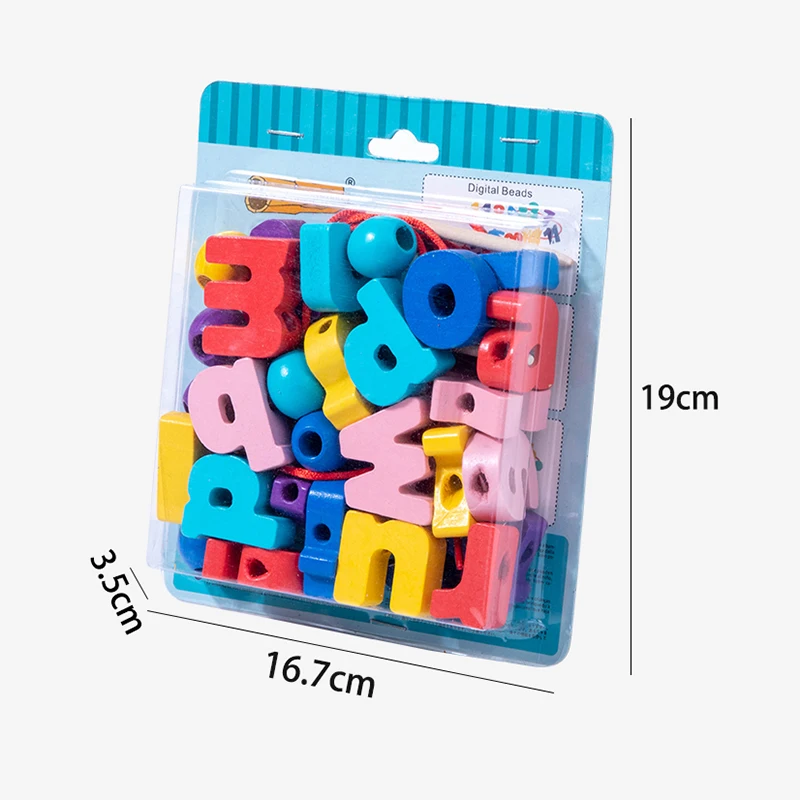 Early Educational Toy Learning Letter Number Building Block Toy Wooden ...
