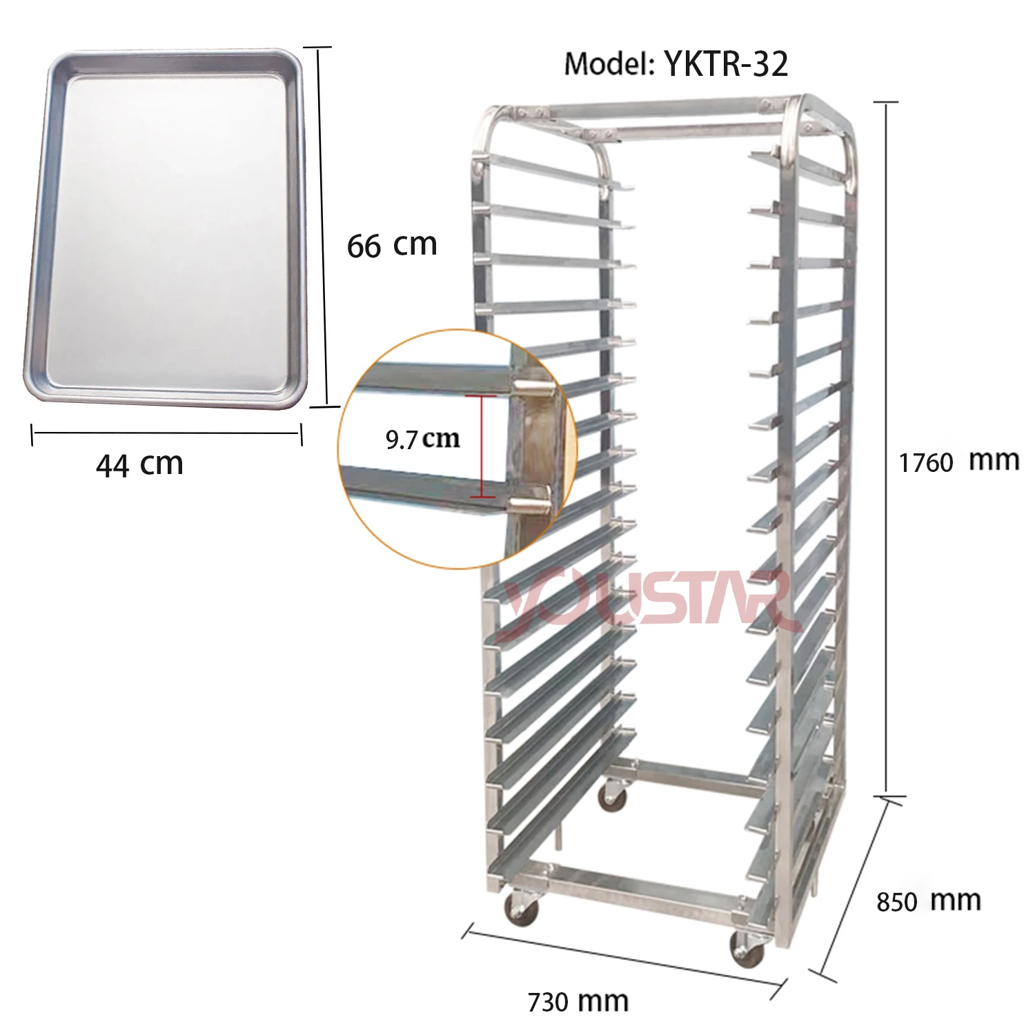 201 Stainless Steel Bread Trolley Cooling Rack for Baking Kitchen ...