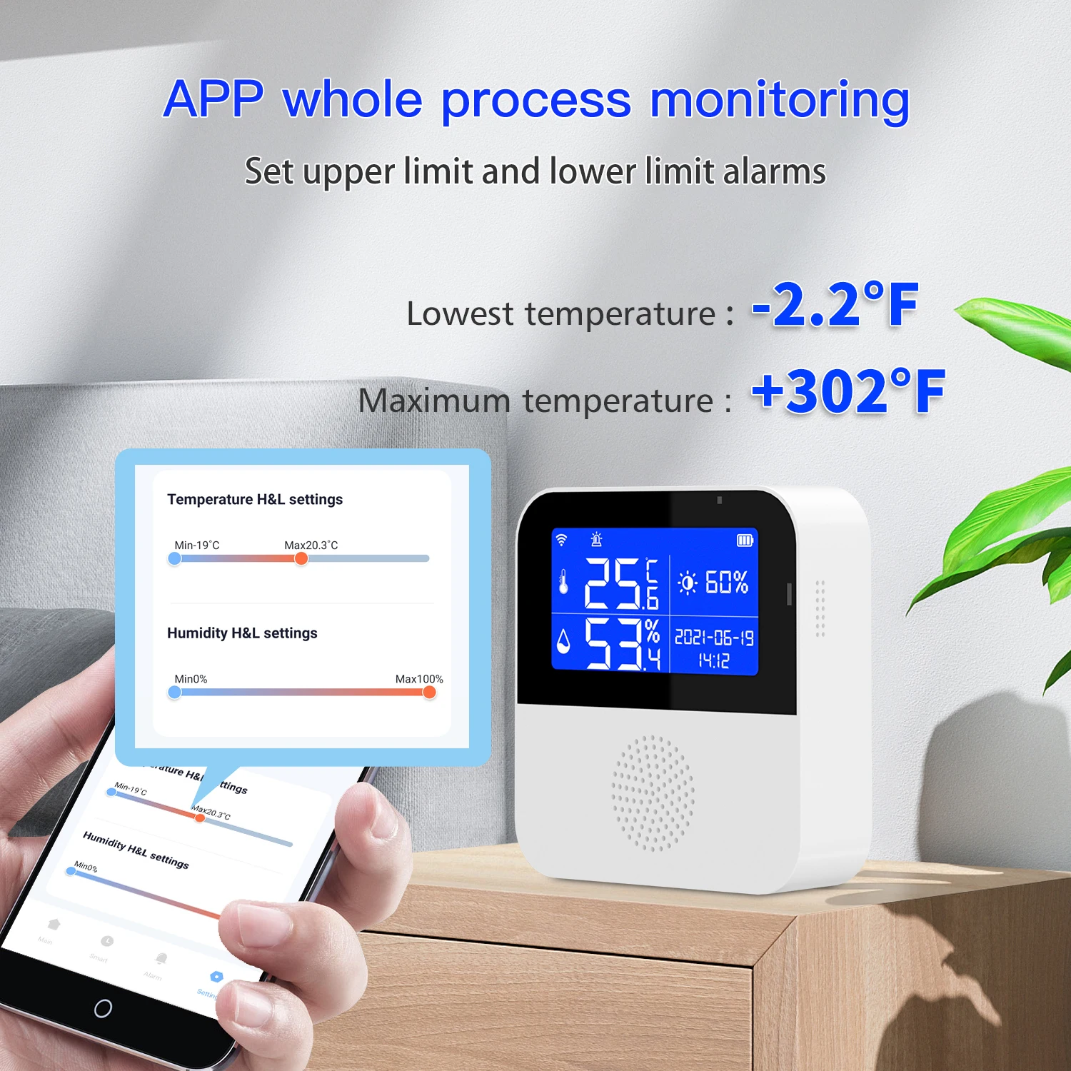 Tuya Smart Wifi Temperature Humidity Sensor - Monitor & Control