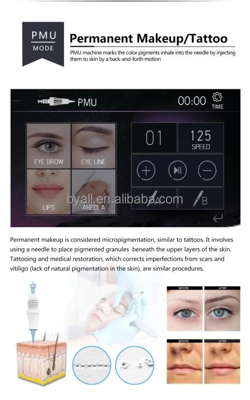 Digital Pmu Mts Permanent Makeup Tattoo Microneedling Machine With 10 ...