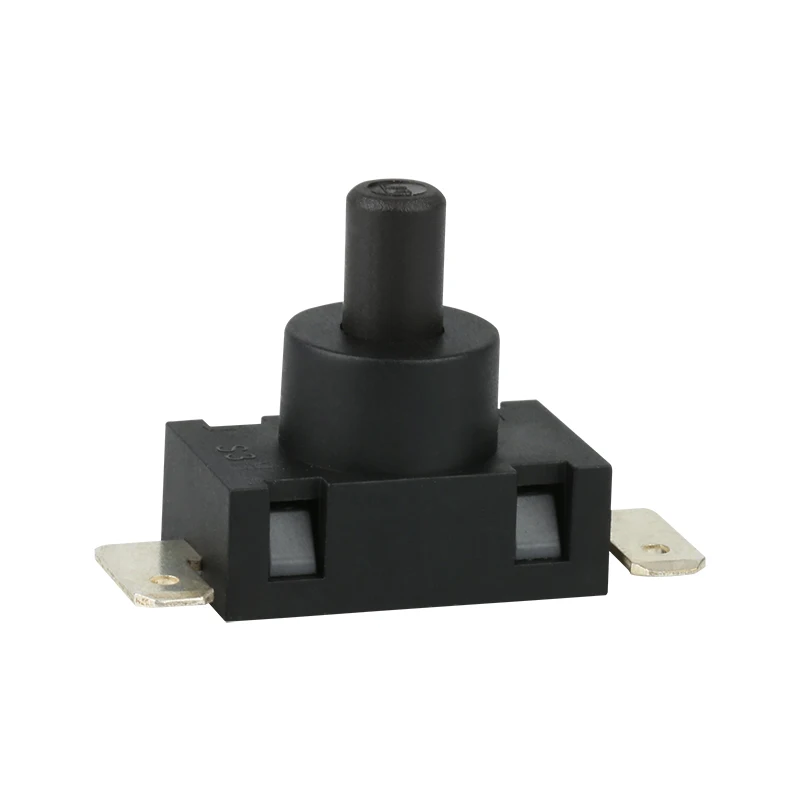 Plastic Push Button Switch 2 Lug Pins Black Color High Round Push Knob ...