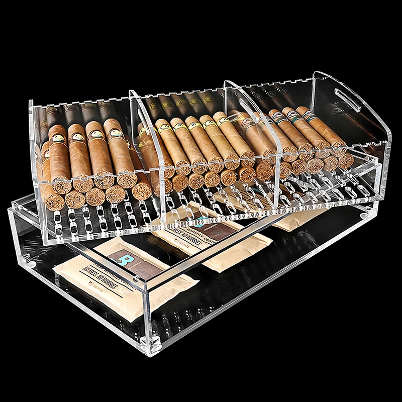 Luxury Home Humidor Cigar Box Transparent Airtight Acrylic Humidor ...