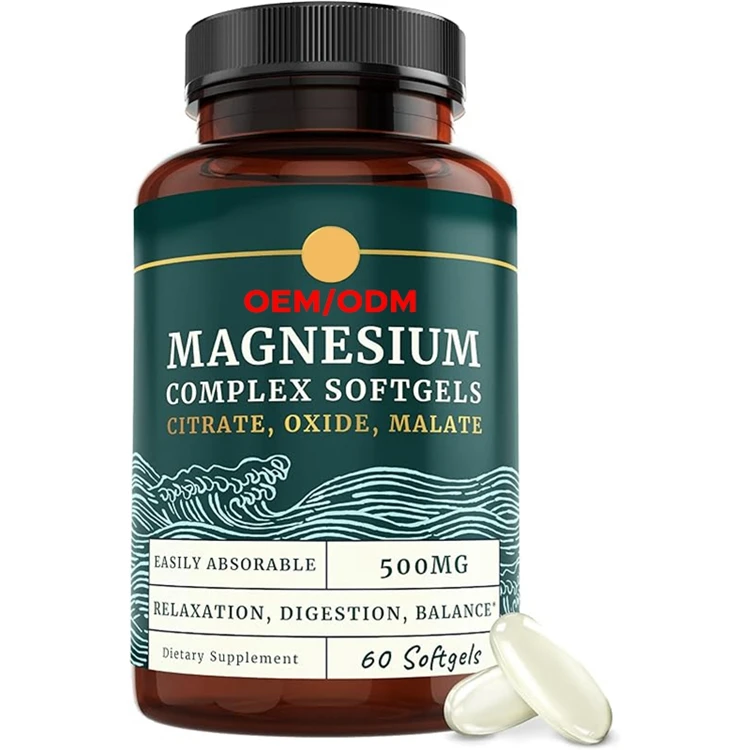 Triple Magnesium Softgels Citrate Malate & Oxide Highly Absorbable ...