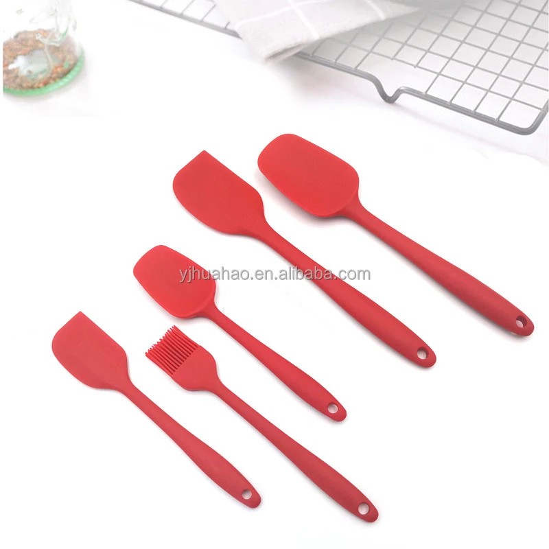 Kitchen Essential Gadget Silicone Spatula Set Of 5 Heat Resistant Non ...