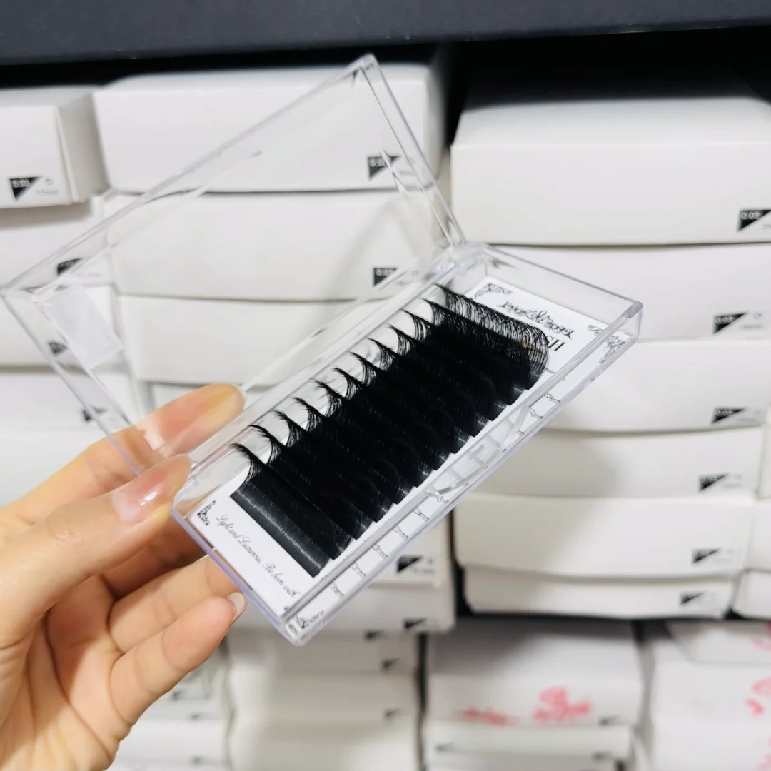 Matte Black Dark Lash Trays Cashmere Eyelash Extensions Individual ...