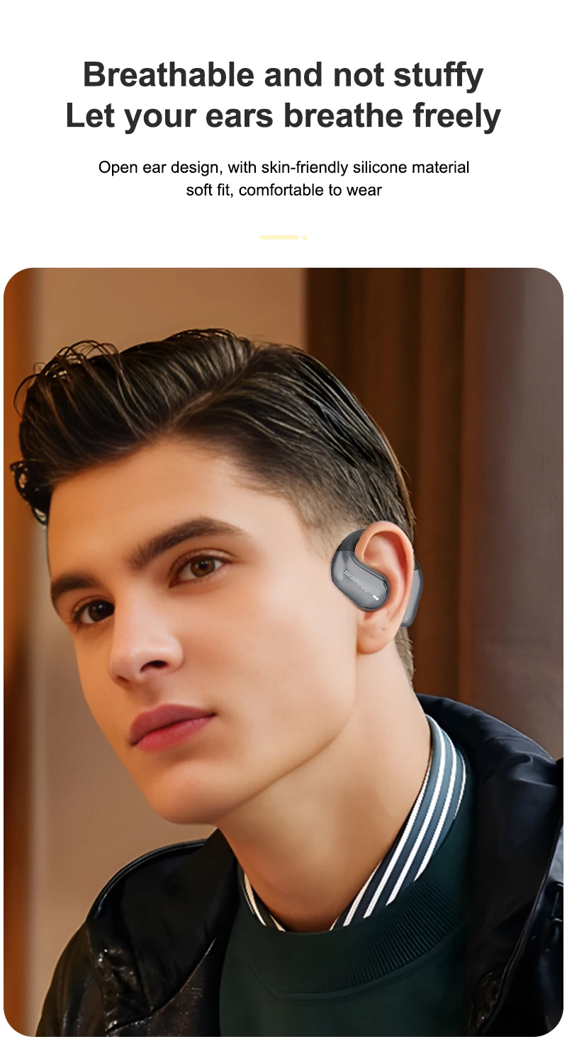 Open Ear Bone Conduction Headphones Blue-tooth 5.4 Mini Bone Conduction ...
