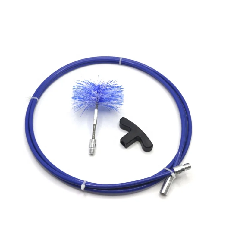 Hot sale blue wire rope 3M pipe brush 80-100mm diameter nylon brush ...