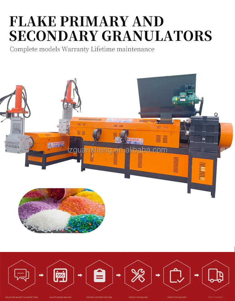 Waste Plastic Processed Into Pellets Crushed Material Throughput ...