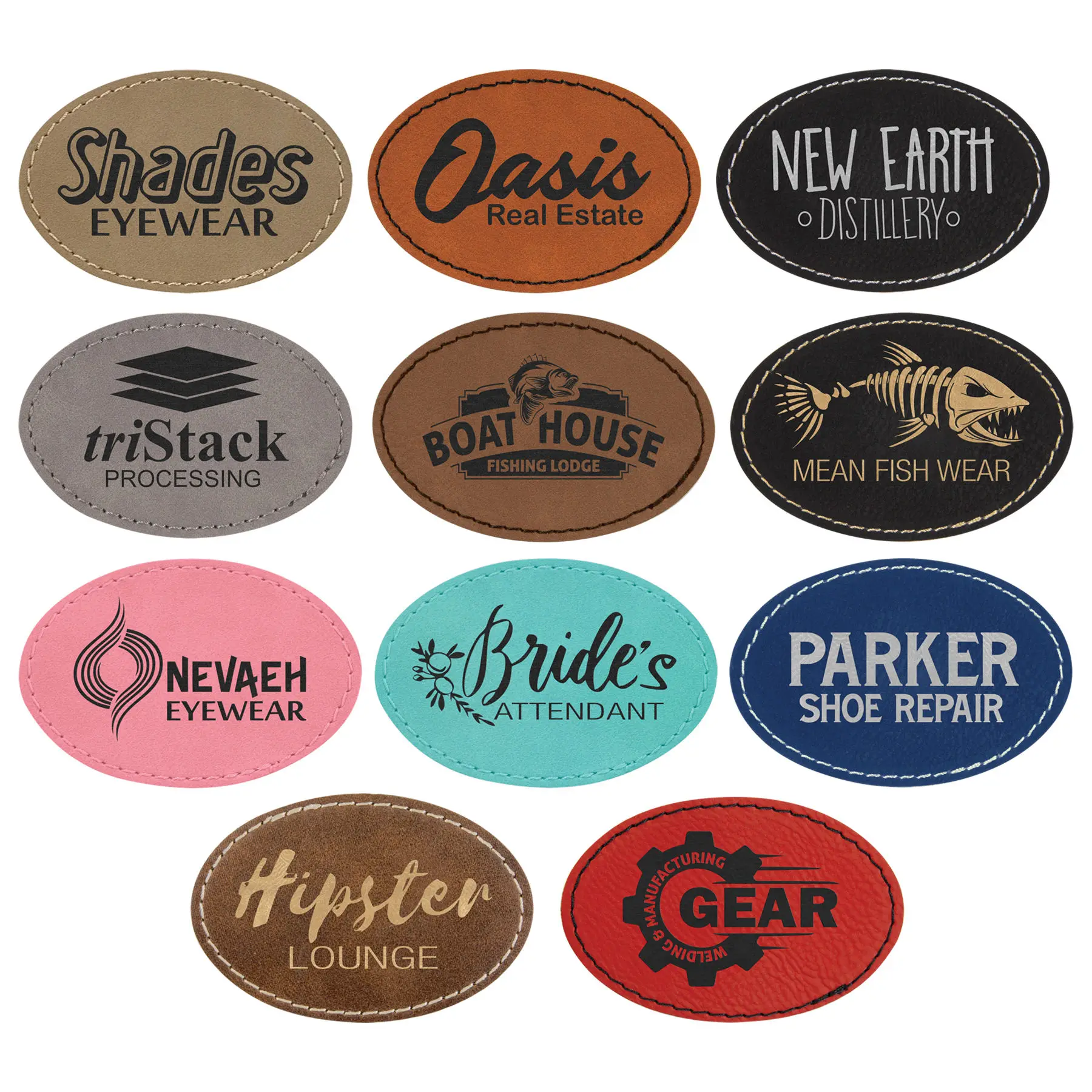 Laserable Leatherette Hexagon Patches - Versatile & Durable