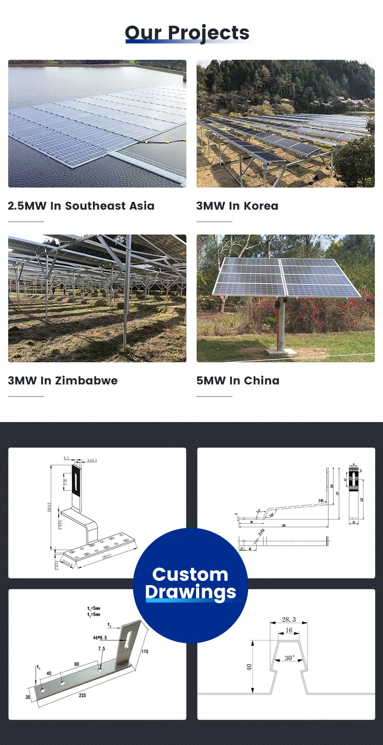 New Solar Flat Roof Ballasted Mounting Frames Ground System Install Pv ...