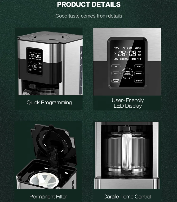 Italian Coffee Maker Stainless Steel Bean To Cup Automatically Grind ...