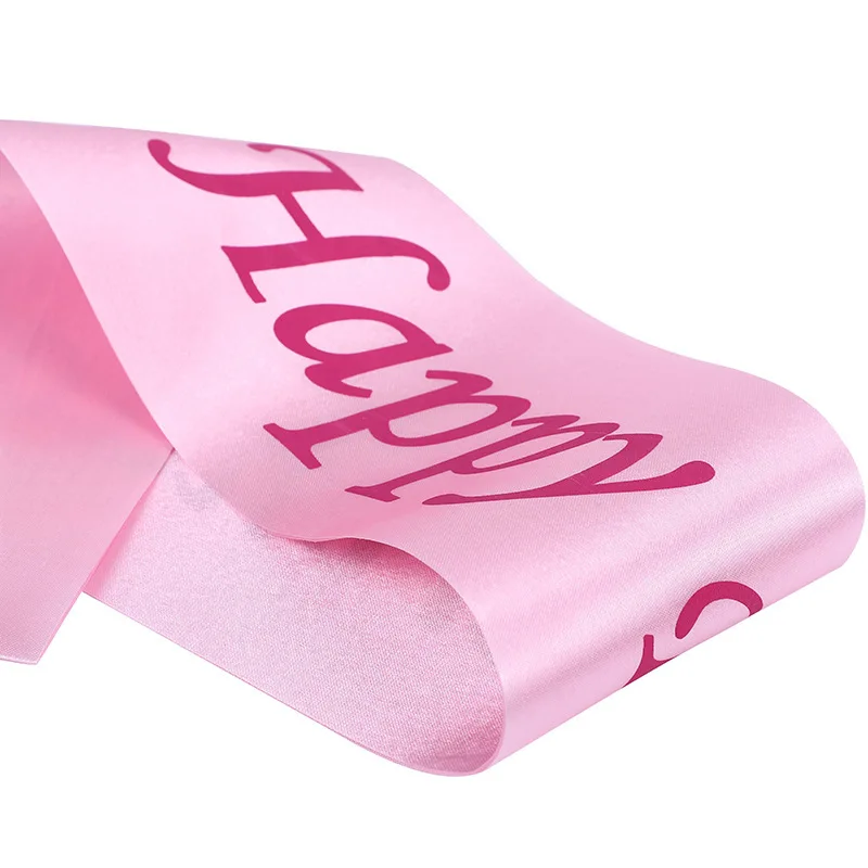 Wholesale Happy Birthday Satin Plain Sash Birthday Party Decoration ...