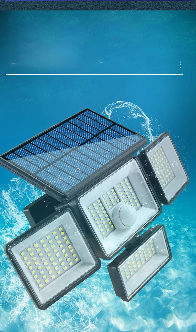 208 Led 4 Heads Adjustable Design Ip 65 Waterproof Outdoor Garden Solar ...