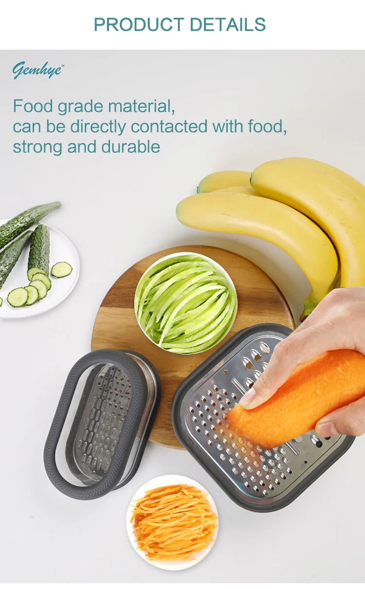 Multi-functional Square Grater Stainless Steel With Box Vegetable ...
