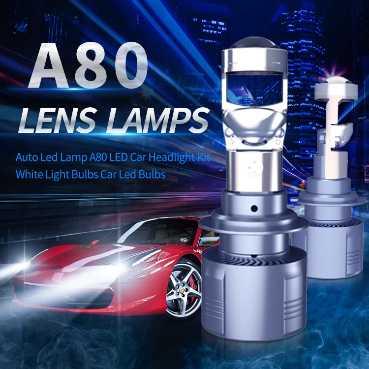 A80 H4 H8 9005 H11 80W 8000LM DC12-24V 5050chips External Driver Turbo Fan Cooling Mini Led ...