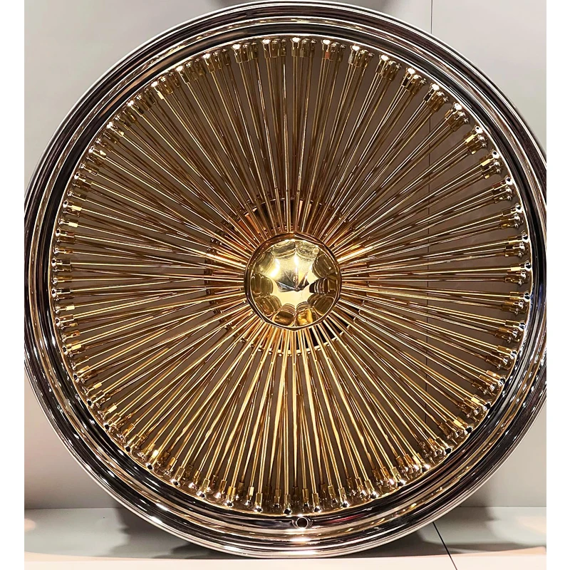Golden Wire Wheels Chrome 15 16 17 18 19 20 21 22 23 24 Inch Racing ...