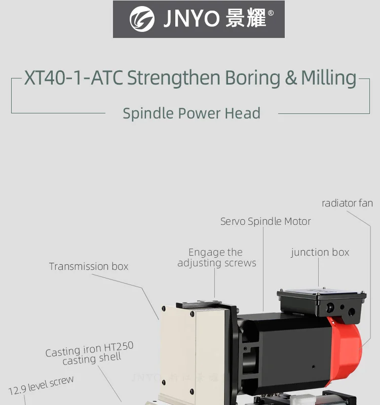 XT40-1-E JNYO BT40/NT40 CNC Boring Power Head Spindle Water Cooled ...