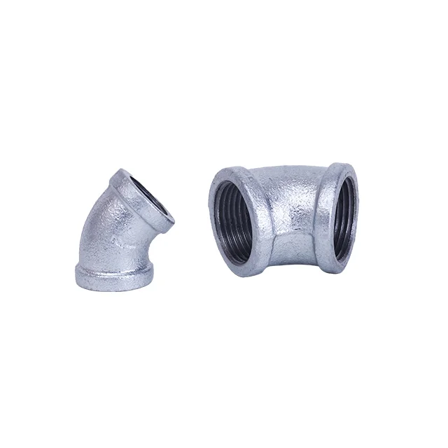 Hot Dip Galvanized Gi Malleable Cast Iron Pipe Fittings 45 Degree Elbow For Water Oil Fire ...