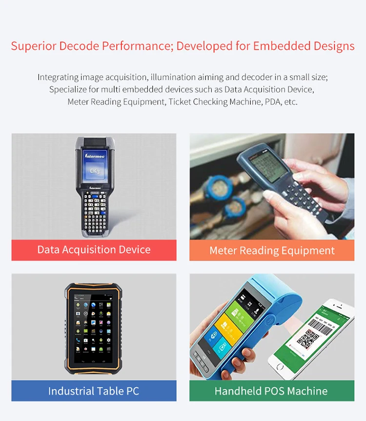 Compact QR Code Scanner Engine for Data Collection in Handheld POS Systems