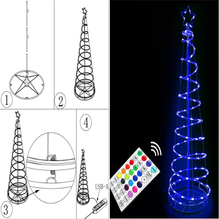 Factory Hot Selling Led Outdoor Spiral Rope Light Christmas Tree For ...