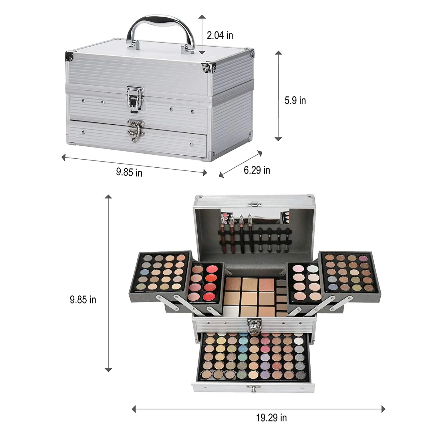 132 Color Makeup Set Box Professional Makeup Full Suitcase All In One ...