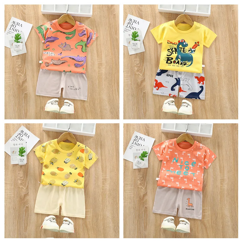 Kids Matching Clothing Suits Soft Children's Clothing Sets Short Sleeve ...