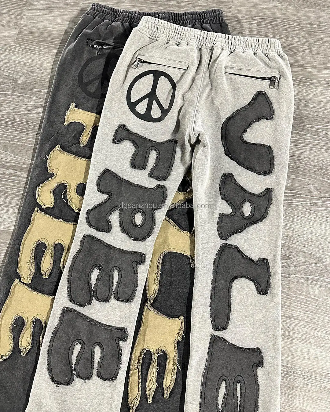 Sun Fade Distress Patch Hoodie And Sweatpants Suit Vintage Sweatsuit ...