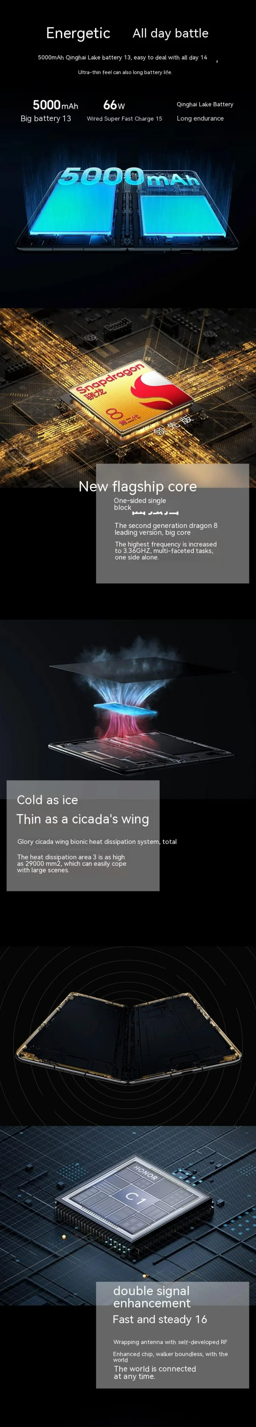 Original Honor Magic V2 5g Folded Screen 7.92" Snapdragon 8+ Gen 2 Leading Edition Lpddr5x 120hz ...