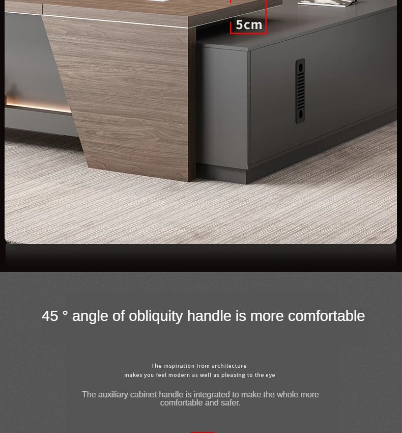 Modern Luxury Wooden Executive Office Desk Set with Convertible Design ...
