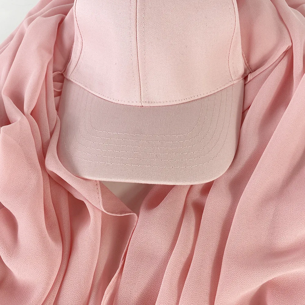 Baseball Cap With Hijab Head Scarf Headwraps For Women Fashion Ready To ...