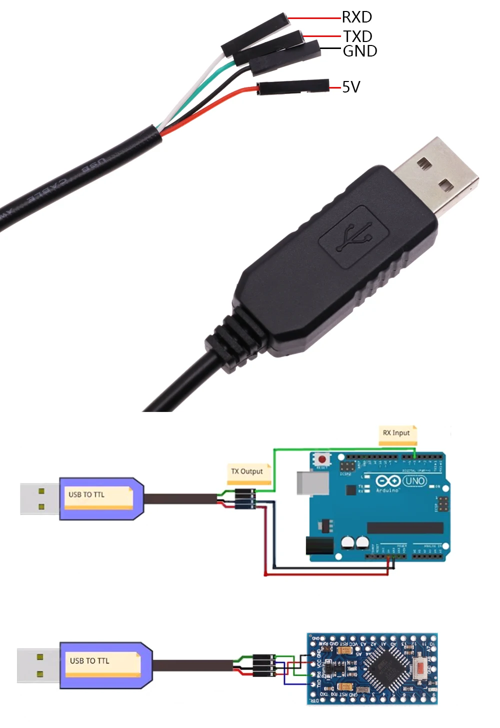 Pl2303 Pl2303hx/pl2303ta Usb To Rs232 Ttl Converter Adapter Module With Dust-proof Cover ...