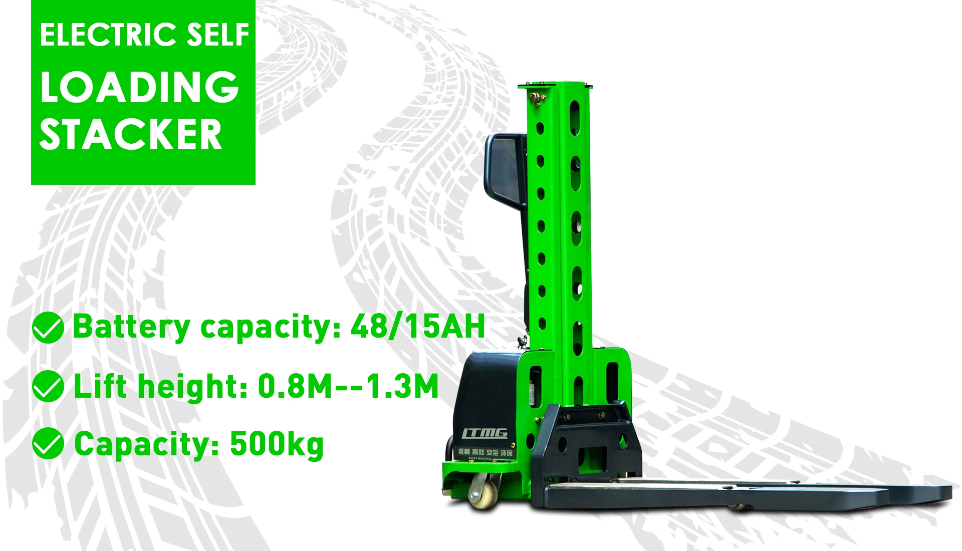 Factory 500kg 700kg 1000kg Self Lifting Stacker Self Loading Forklift ...