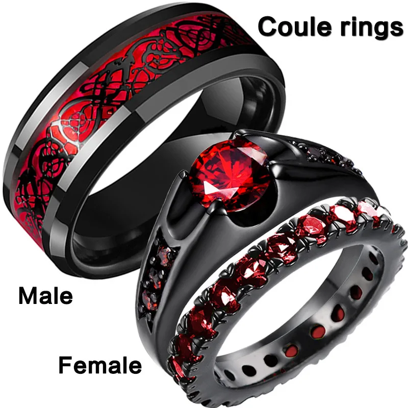 Black And Red Engagement Rings