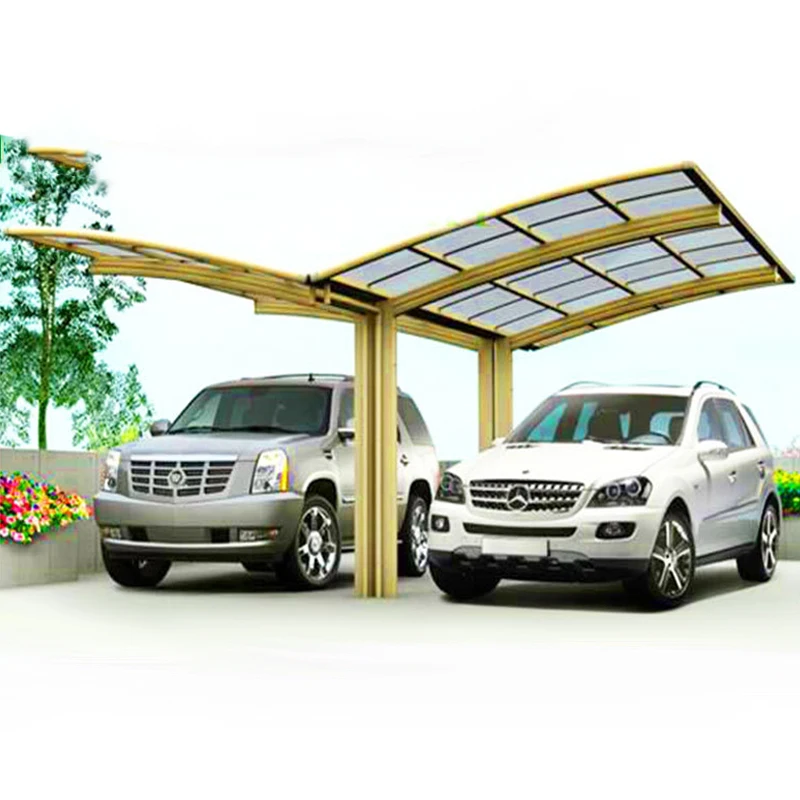 Wind Resistant Carport Structure Metal Frame Steel Car Parking Shade ...
