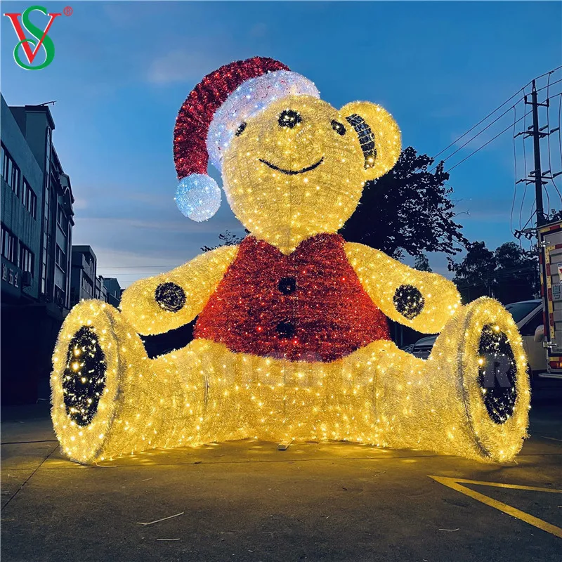 Outdoor Large Teddy Bears Led Christmas Motif Lights For Commercial ...