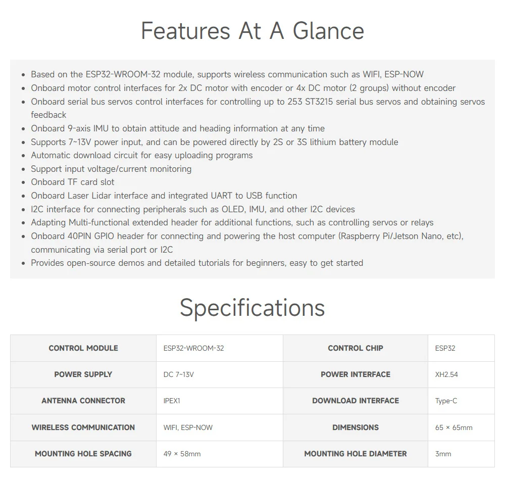 General Driver Board For Robots,Based On Esp32,Multi-functional ...