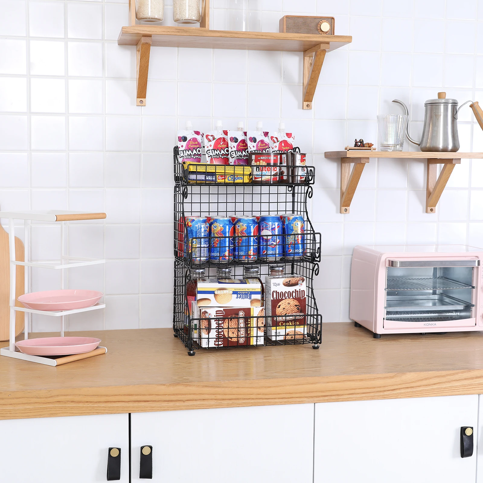 3-tier Stackable Food Packet Organizer Countertop And Wall Mounted ...
